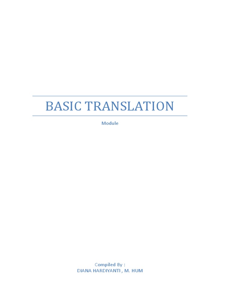 Modul Basic Translation | PDF