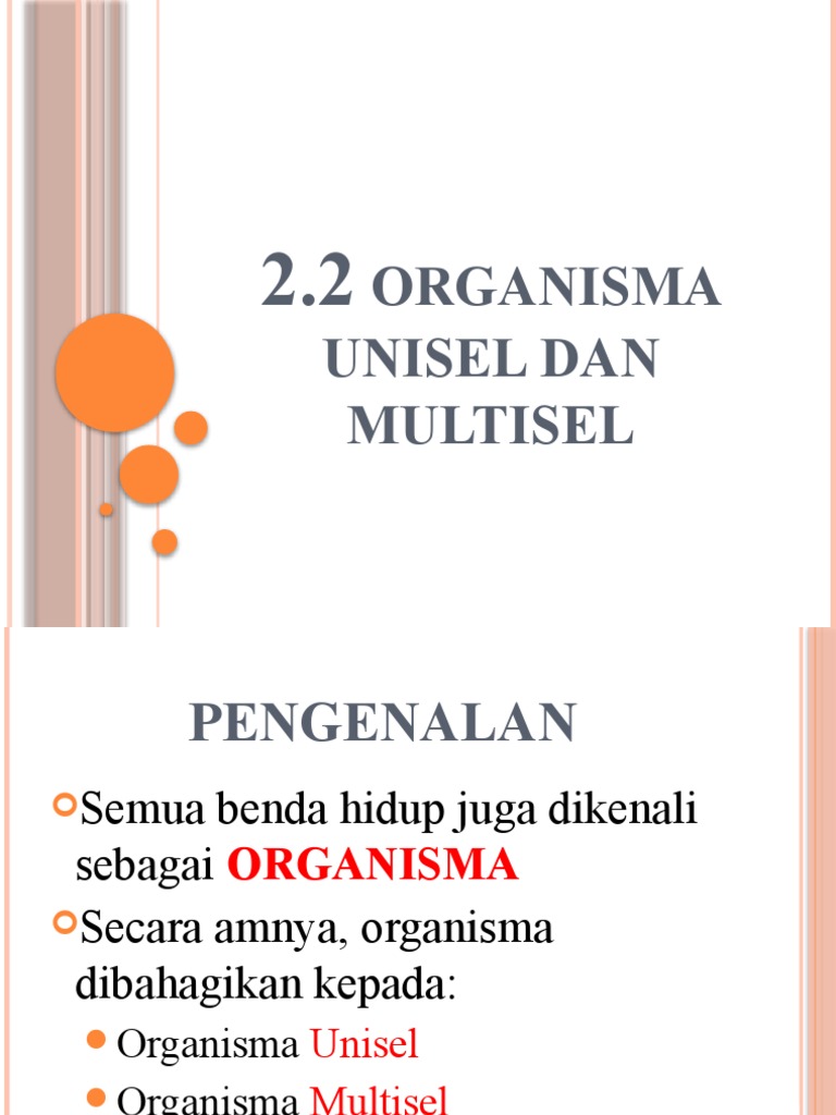 Organisma Unisel Dan Multisel | PDF | Sains & Matematika