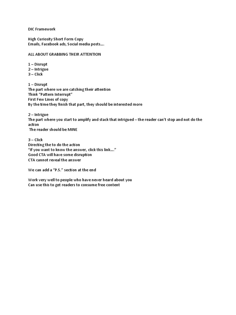 DIC Framework | PDF | Lifestyle