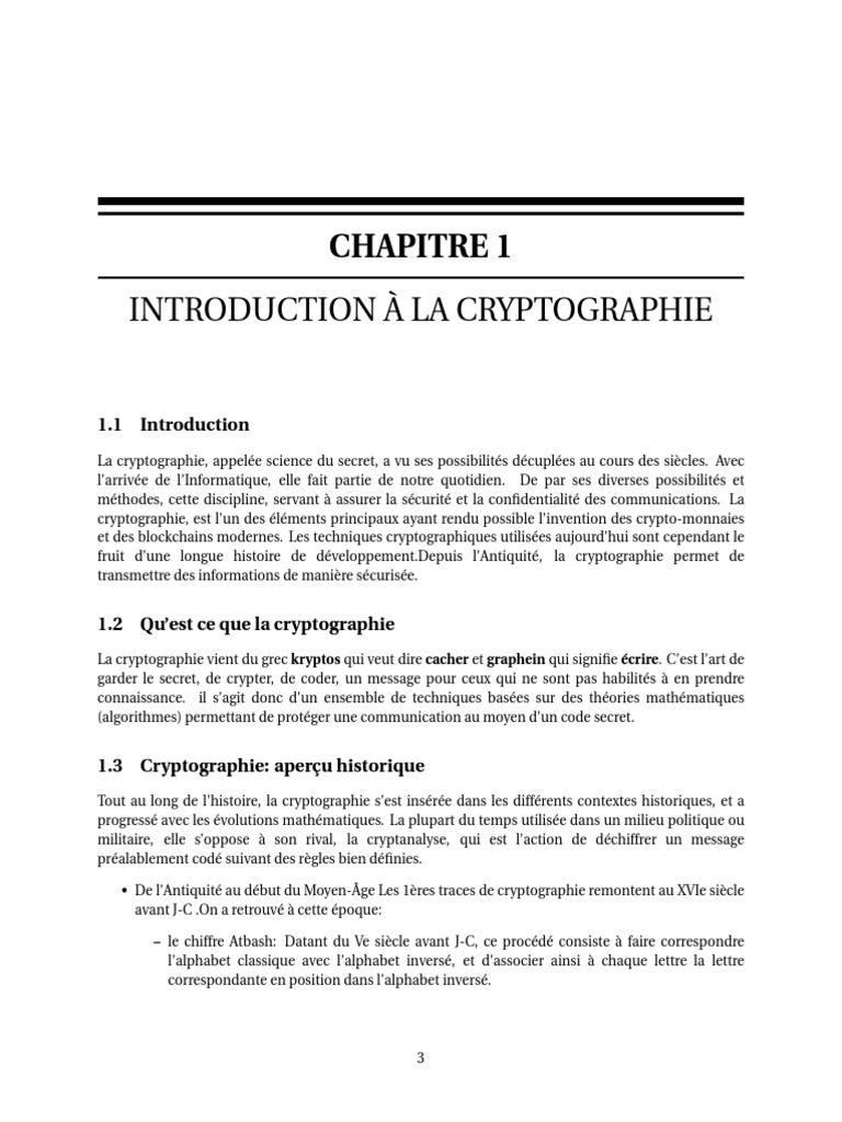 Introduction à la Cryptographie | PDF | Cryptage | Cryptographie