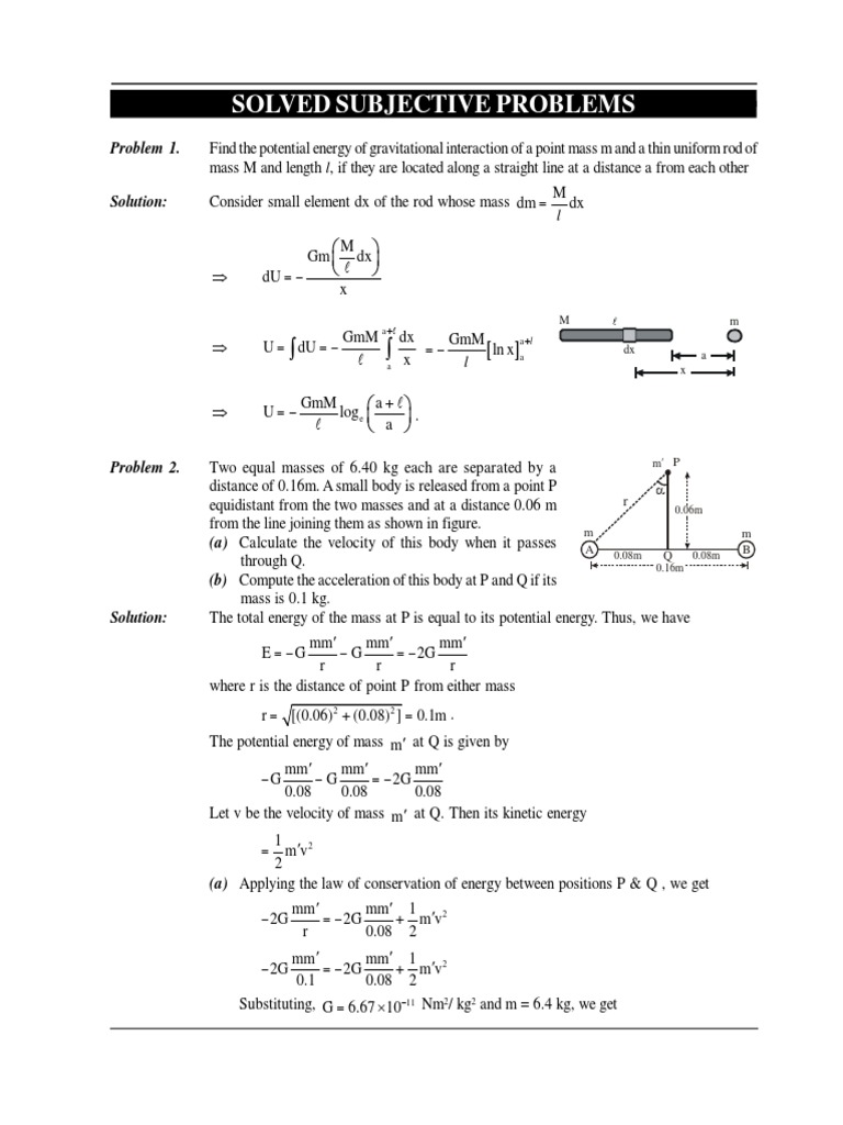 Gravitation-03-Subjective Solved | PDF | Apsis | Mass