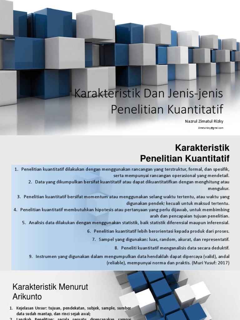 Kel.01 Karakteristik Dan Jenis-Jenis Penelitian Kuantitatif. | PDF