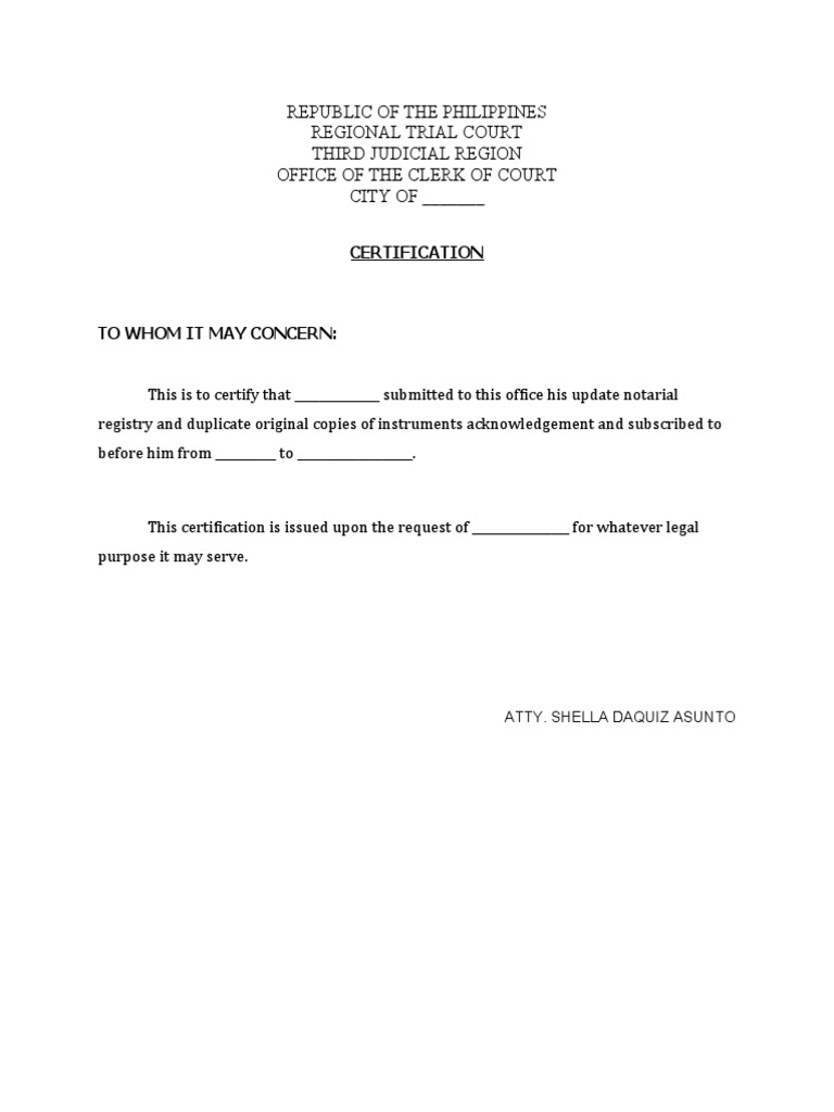 Certification Notary | PDF