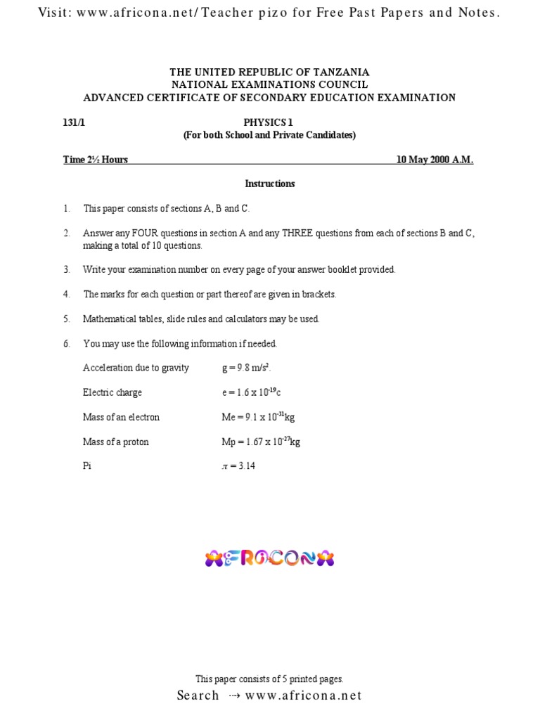 Physics 1 F6 2000 | PDF | P–N Junction | Gases