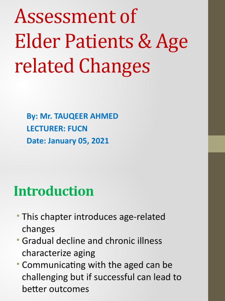 Elderly Patient Assessment Guide | PDF