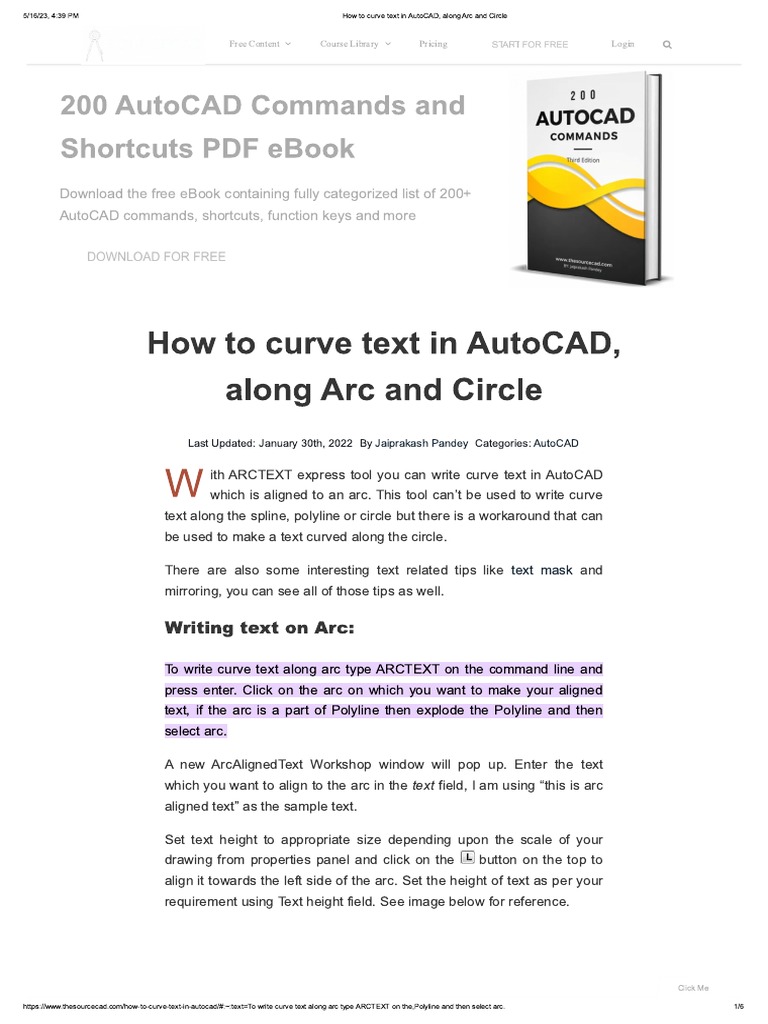 How To Curve Text in AutoCAD, Along Arc and Circle | PDF | Cooking ...