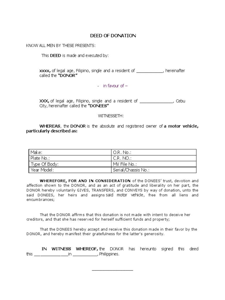 Deed of Donation | PDF