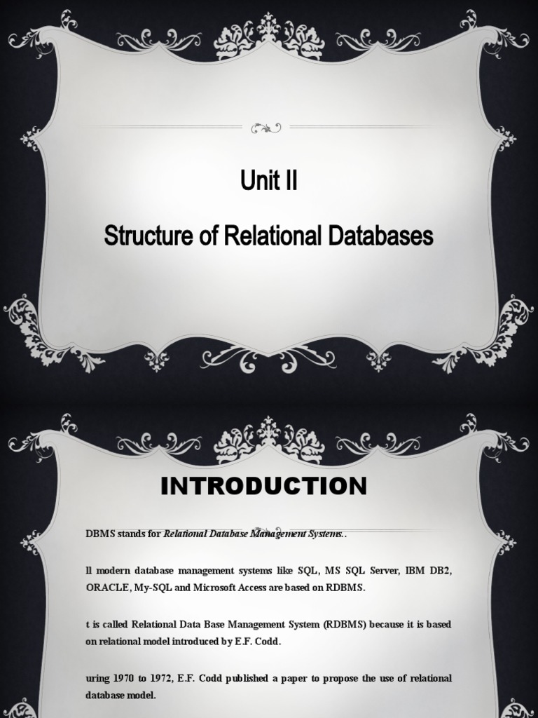 Unit 2 Structure of Rdbms | PDF