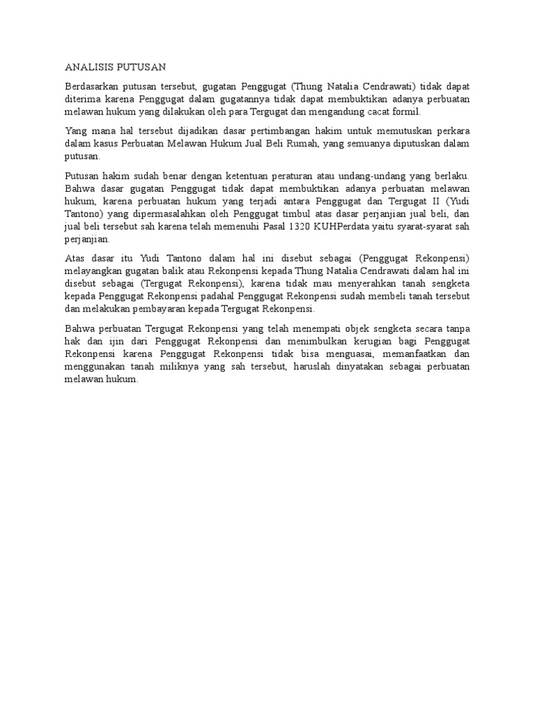 Analisis Putusan | PDF