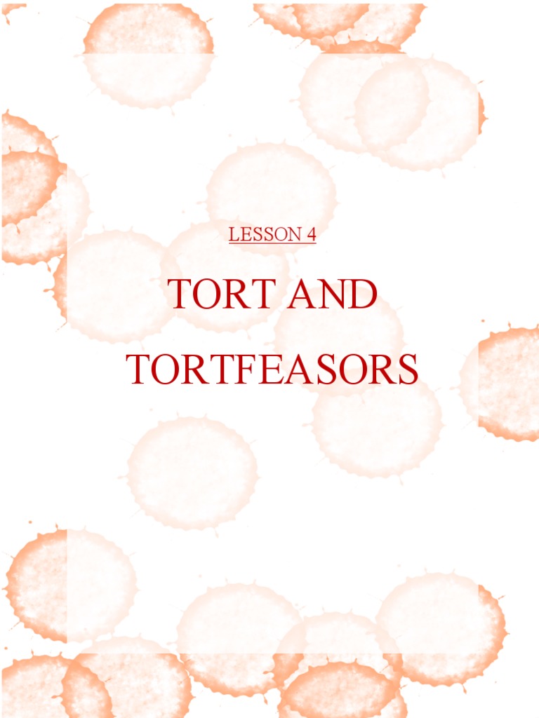 Lesson 4 - Torts and Tortfeasors | PDF