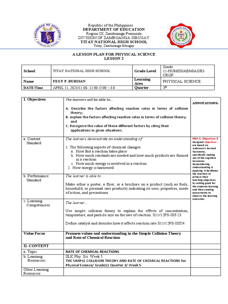 DLP Week 5 - Lesson 2 | PDF | Reaction Rate | Catalysis