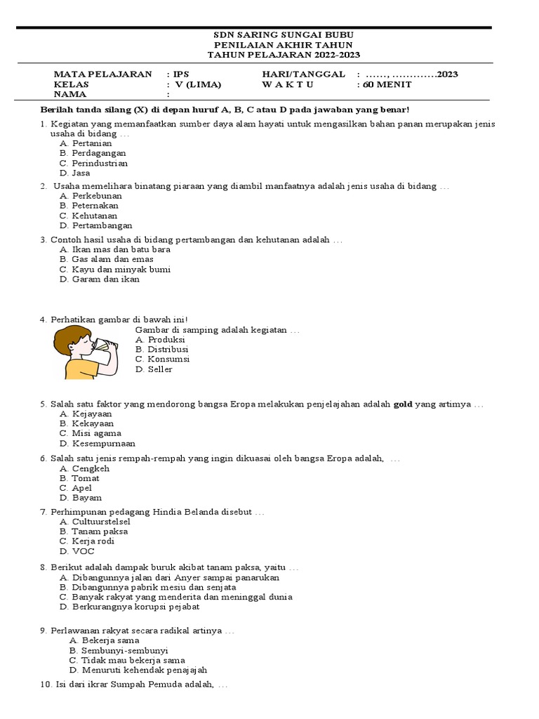 PAT Kelas 5 IPS | PDF