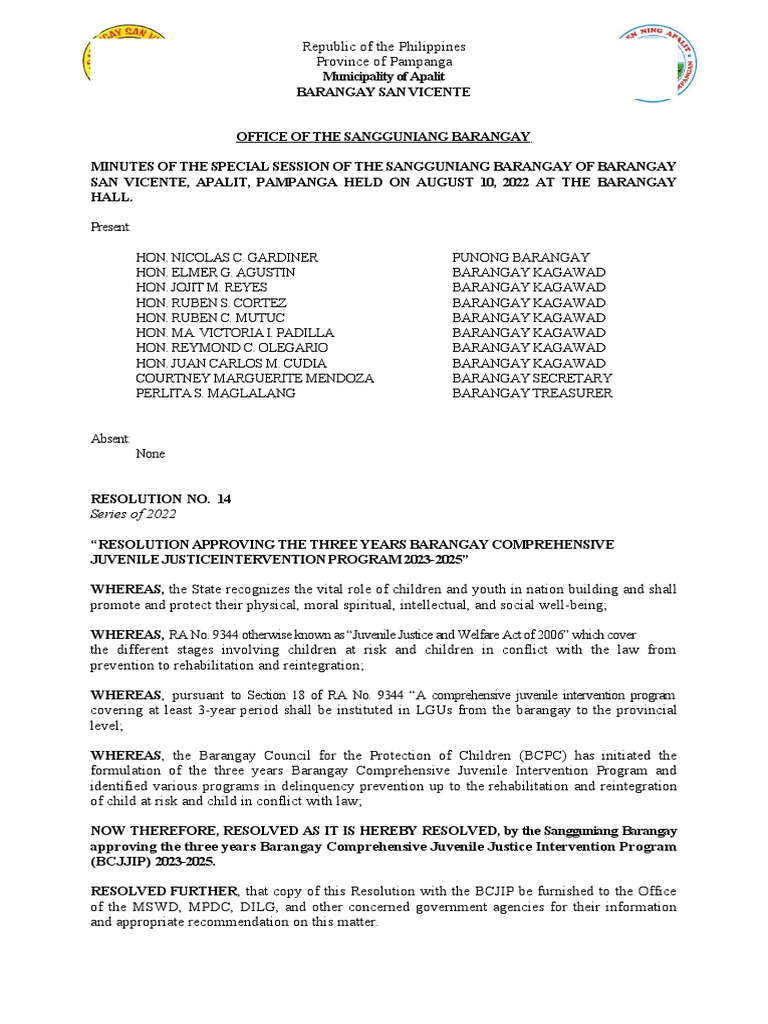 CBJIP Resolution | PDF | Government | Social Institutions