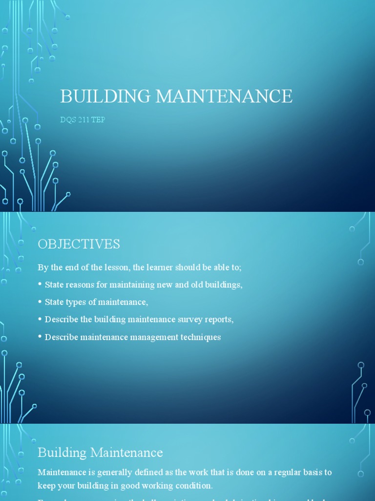 Building Technology - Building Maintenance | Download Free PDF | Building Engineering | Safety