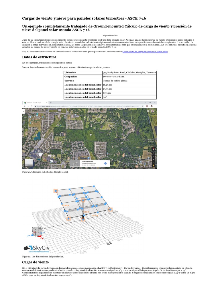 Cargas de Viento y Nieve para Paneles Solares Terrestres - ASCE 7-16 | PDF | Herida | Pendiente