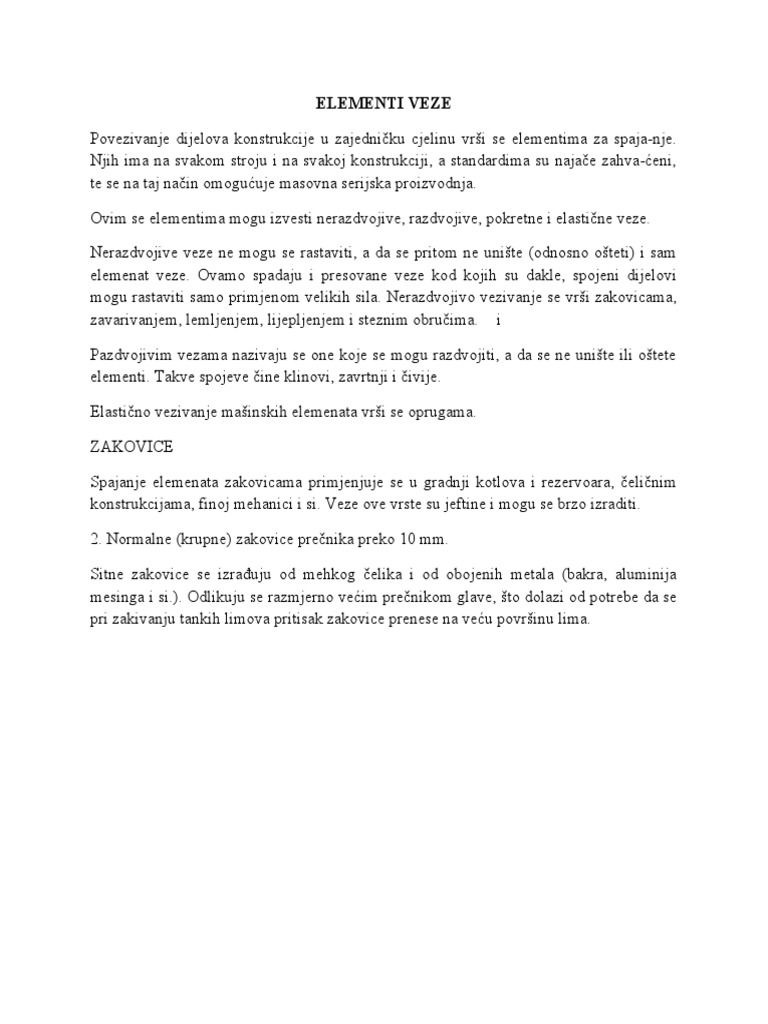 Elementi Veze | PDF