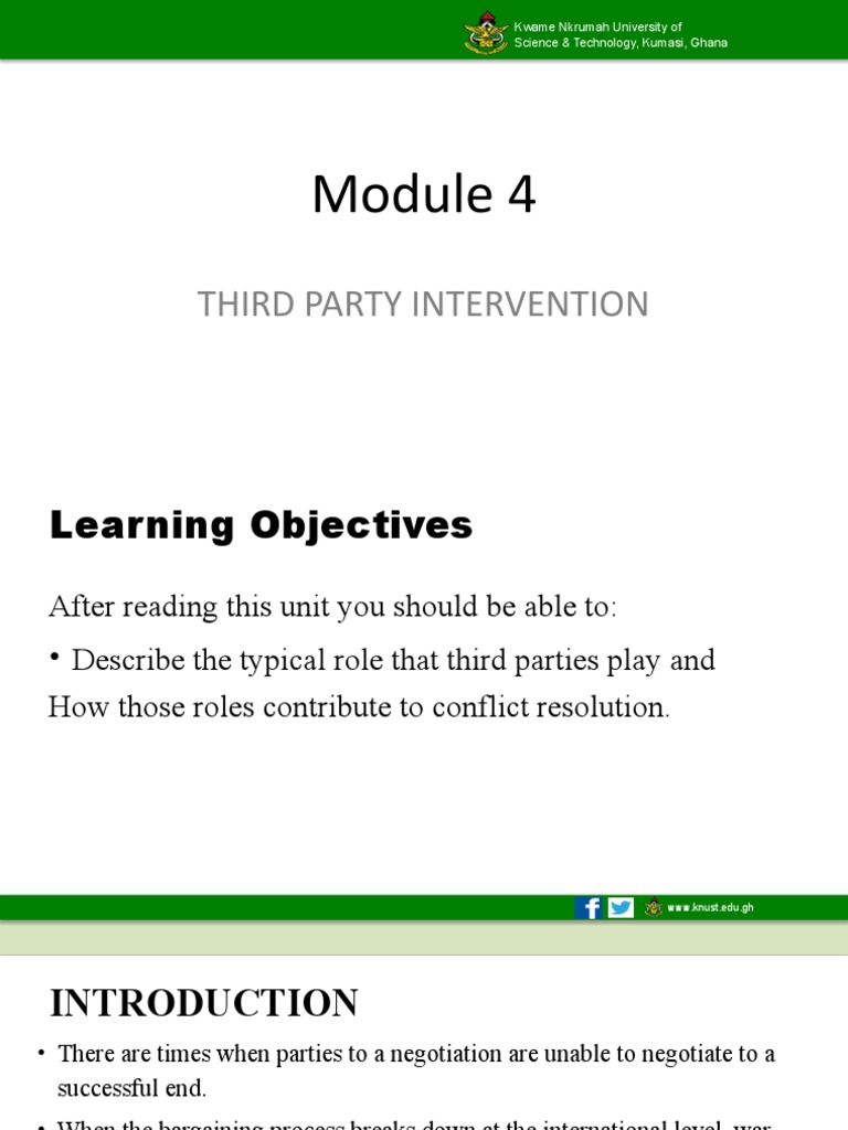 Unit 4 Third Party Intervention | PDF | Mediation | Negotiation