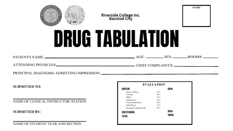 Drug Tab Cover Page | PDF
