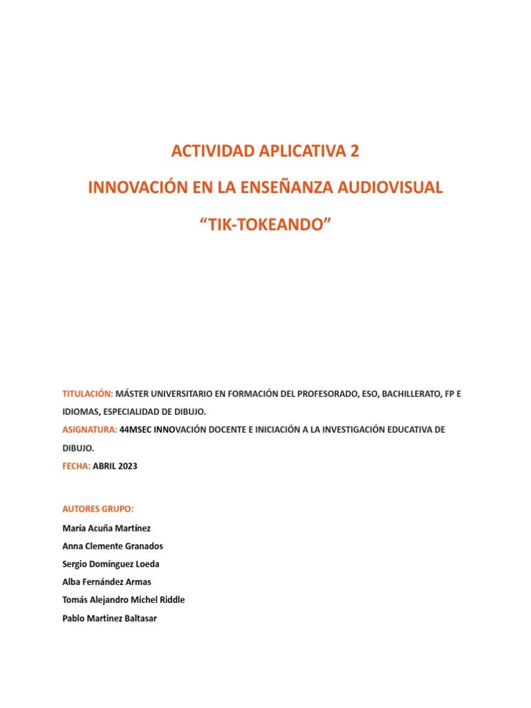 44MSEC10A AA2 Tik-Tokeando | PDF | Enseñando | Aprendizaje
