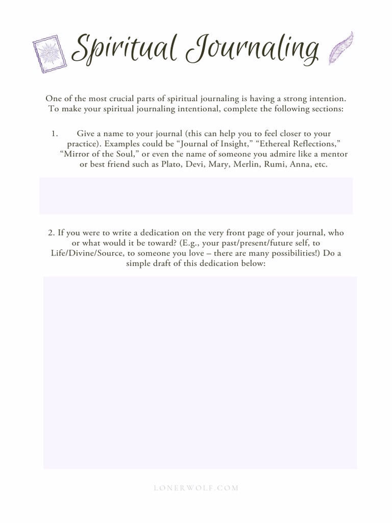 Spiritual Journaling Intentions Guide | PDF