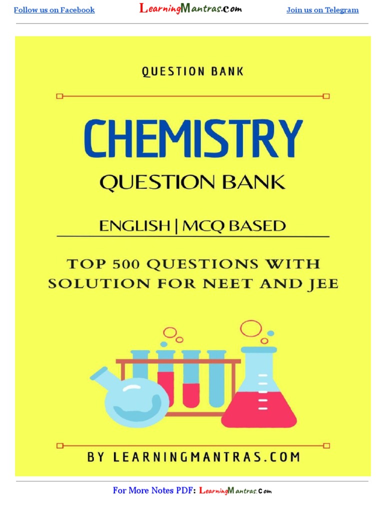 500 Most Important Chemistry Questions Bank For NEET and JEEEnglish | PDF | Chemical Bond ...