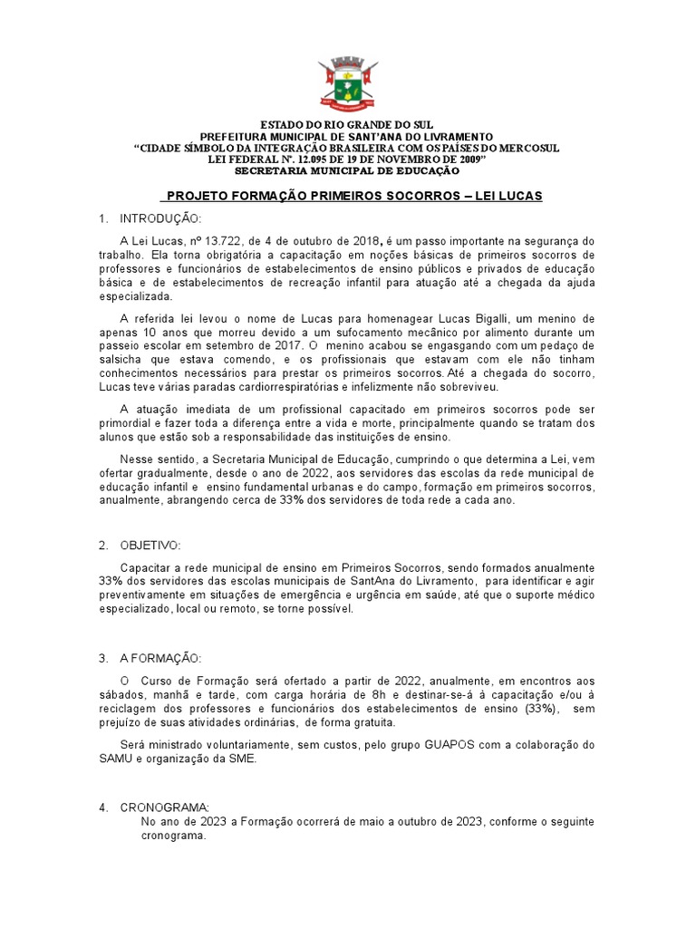 2023 Primeiros Socorros | PDF | Escolas | Primeiros socorros