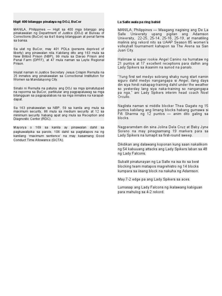 Fact Sheet News Sports | PDF