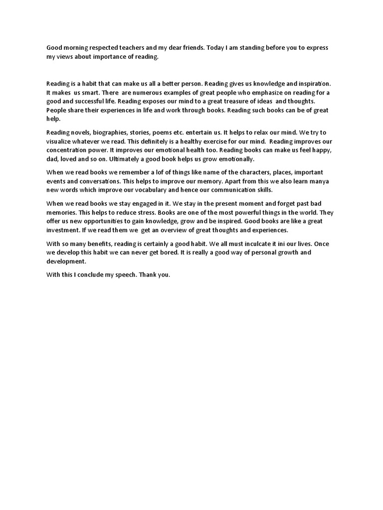 Good Morning Respected Teachers and My Dear Friends | PDF