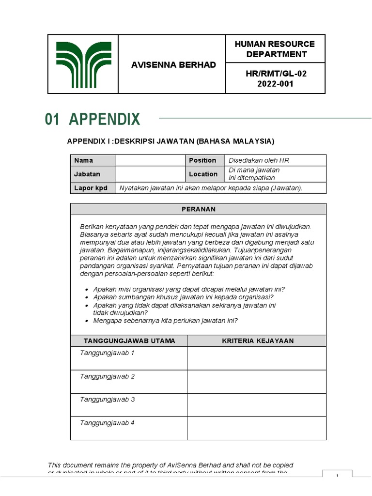JD Reference For HOD | PDF