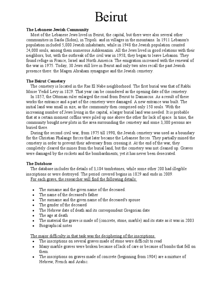 Lebanese Jewish Heritage | PDF | Lebanon | Jews And Judaism