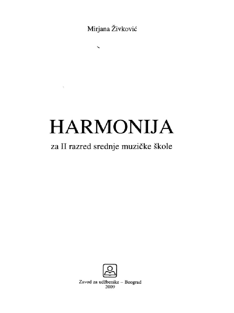 Mirjana Živković Harmonija Za 2 Razred | PDF