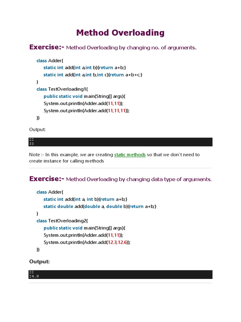 Java 106 - 107 - Method Overloading and Constructor, Constructor ... Java 106 - 107 - Method Overloading and Constructor, Constructor ...