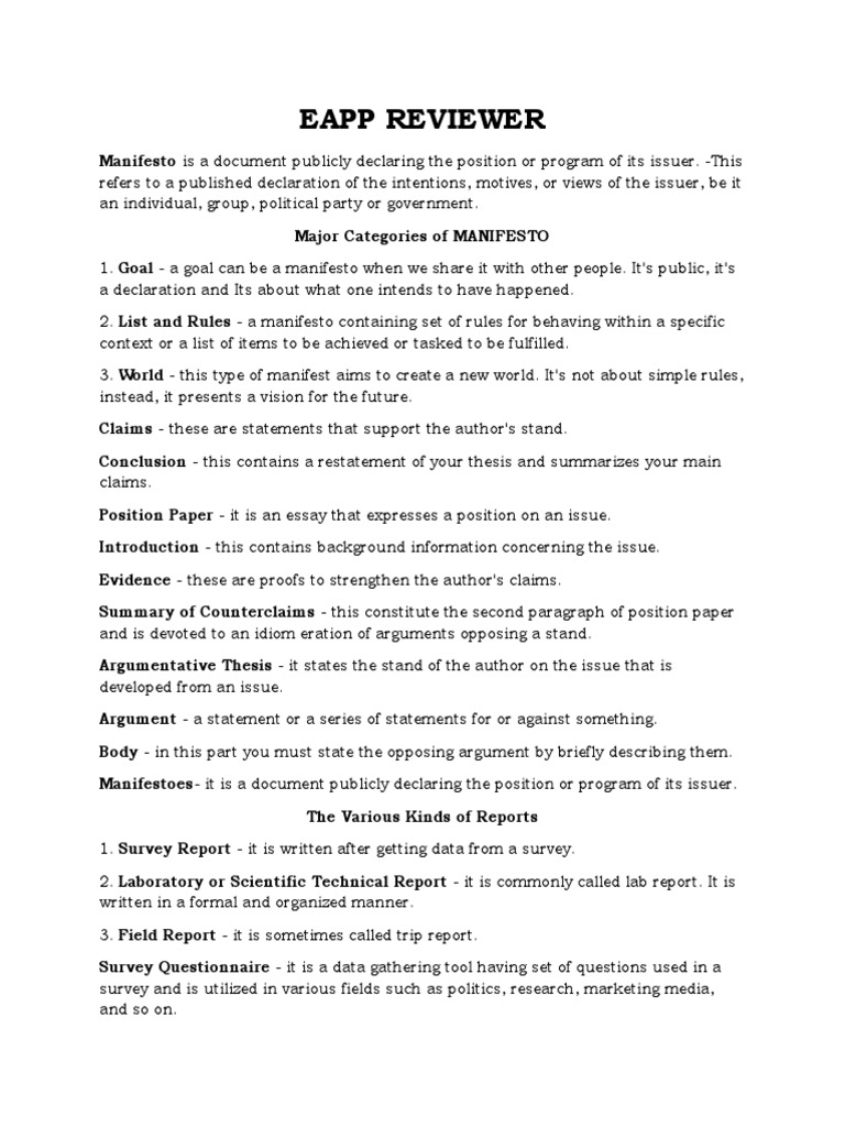 Eapp Reviewer 2nd Quarter | PDF | Survey Methodology | Questionnaire