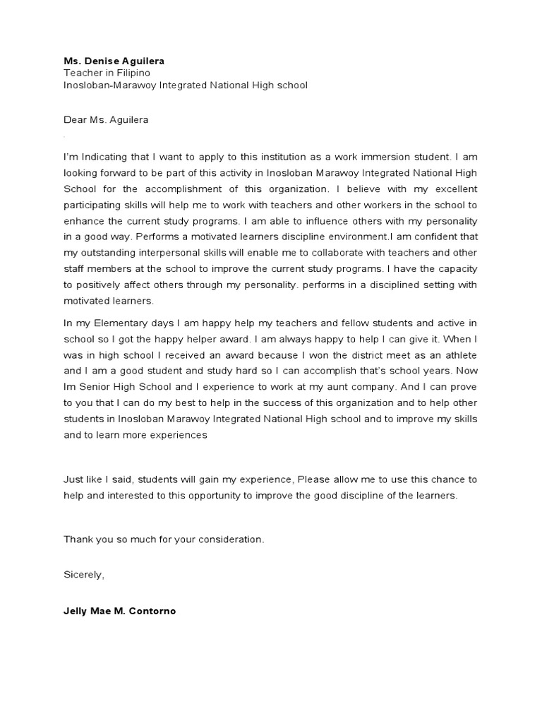 Jelly, Application Letter | PDF