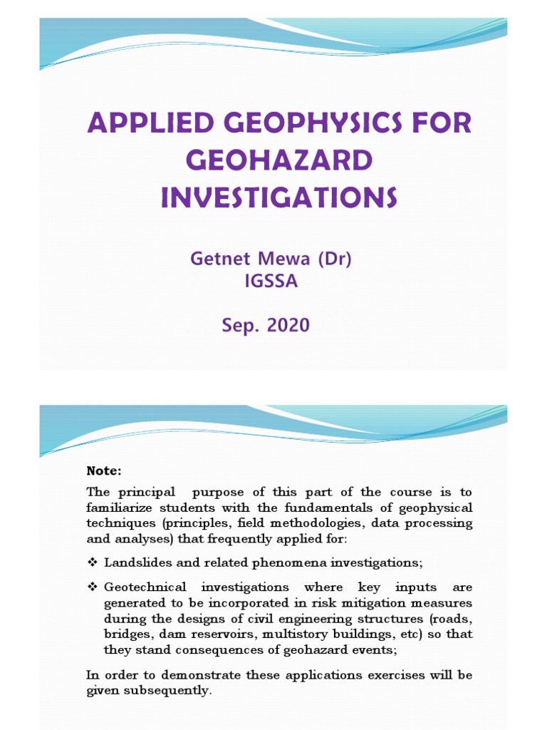 Geophysics For Geohazard (Introduction - I) | PDF