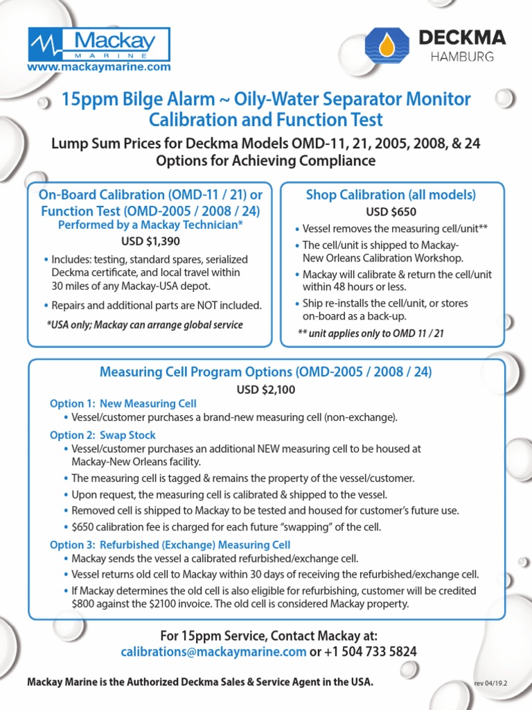 9b - Flyer - Mackay Deckma 15ppm On Board Service - OWS Calibration ...