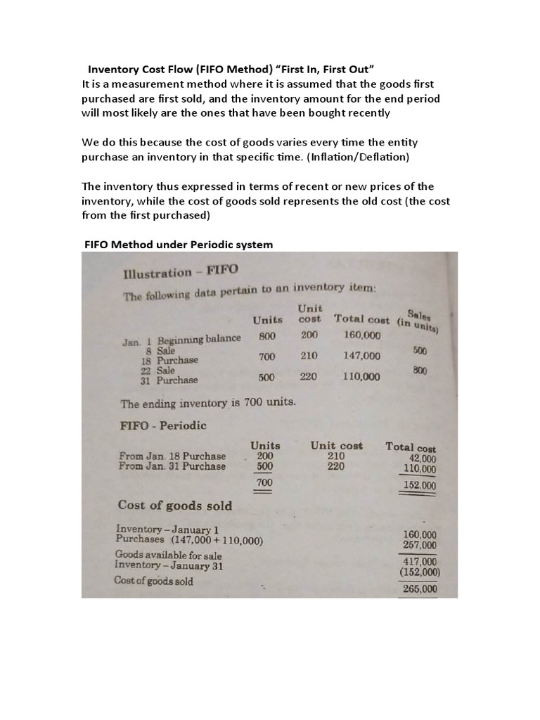 FIFO Inventory Cost Flow Explained | PDF