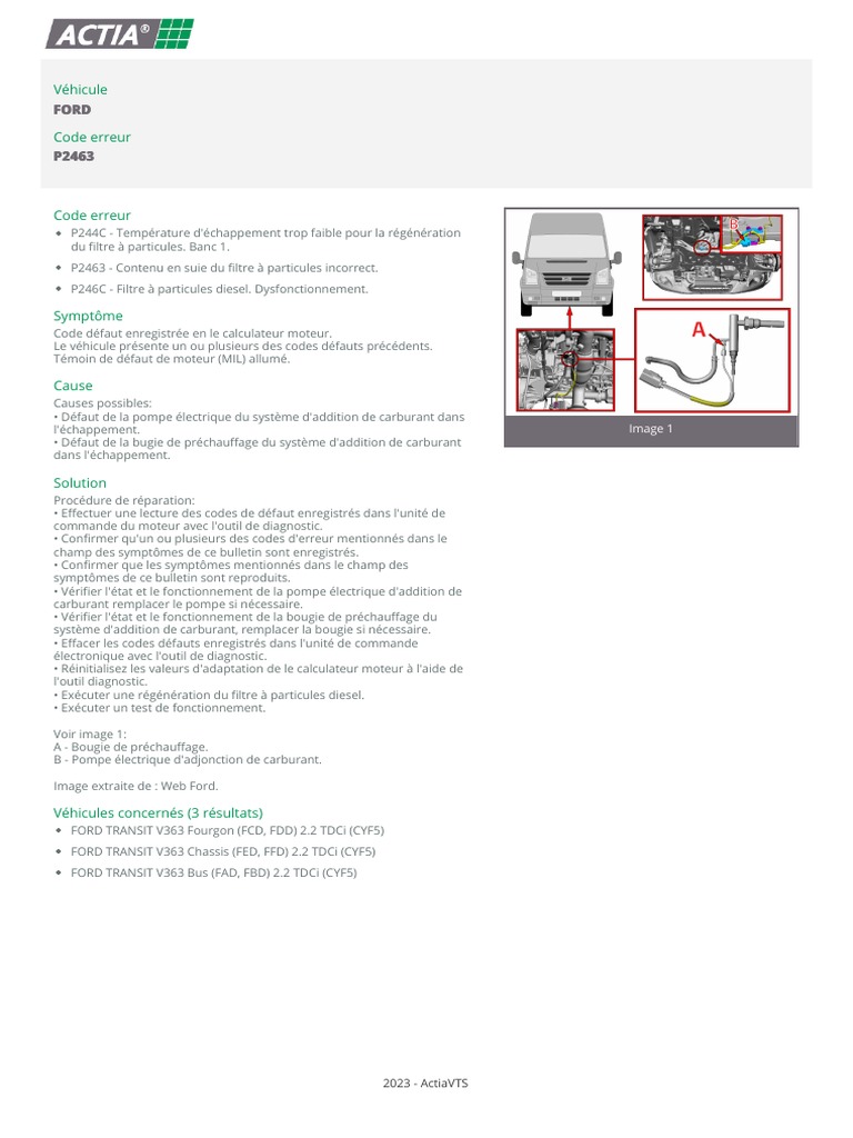 Codes Erreur P2463 et P244C Ford | PDF | Affaires