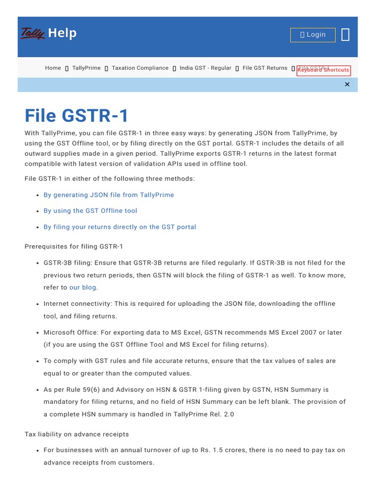 India GST Filing gstr1 Tally | PDF | Microsoft Excel | Comma Separated Values