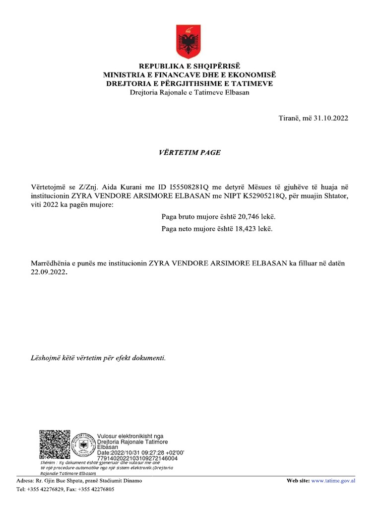 Vërtetim Page20221031 | PDF