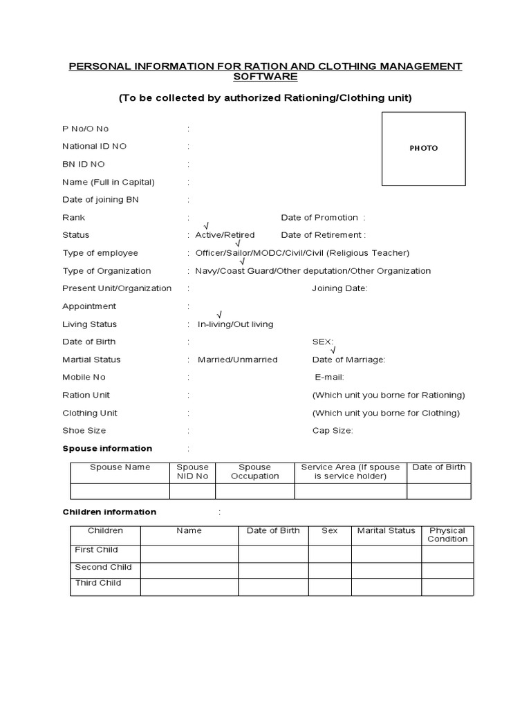 Ration and Clothing Software | PDF