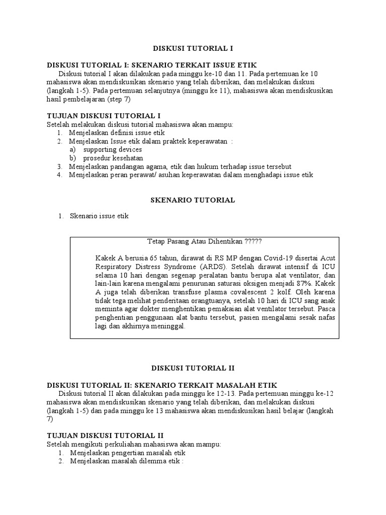 Diskusi Tutorial Etika Kep | PDF