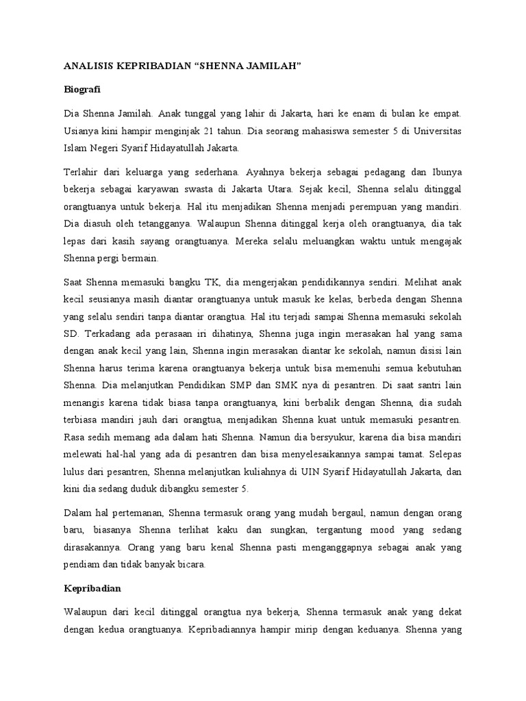 Analisis Kepribadian | PDF