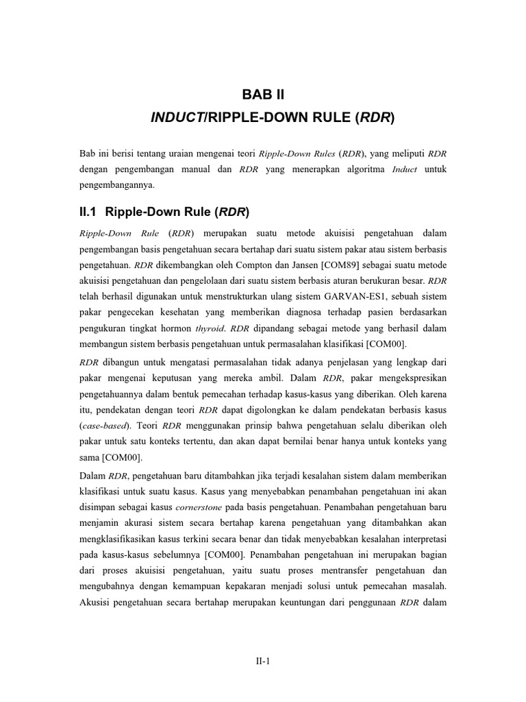 Bab Ii Induct - Ripple-Down Rule (RDR) | PDF