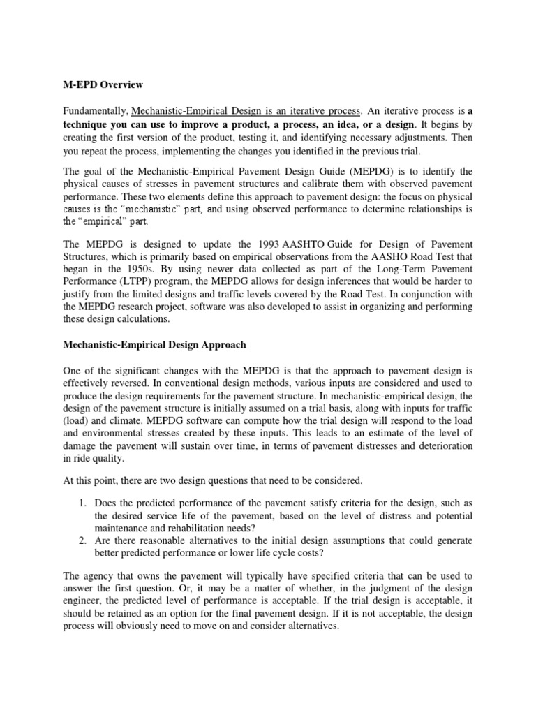 00 MEPDG Clarified | PDF | Road Surface | Design