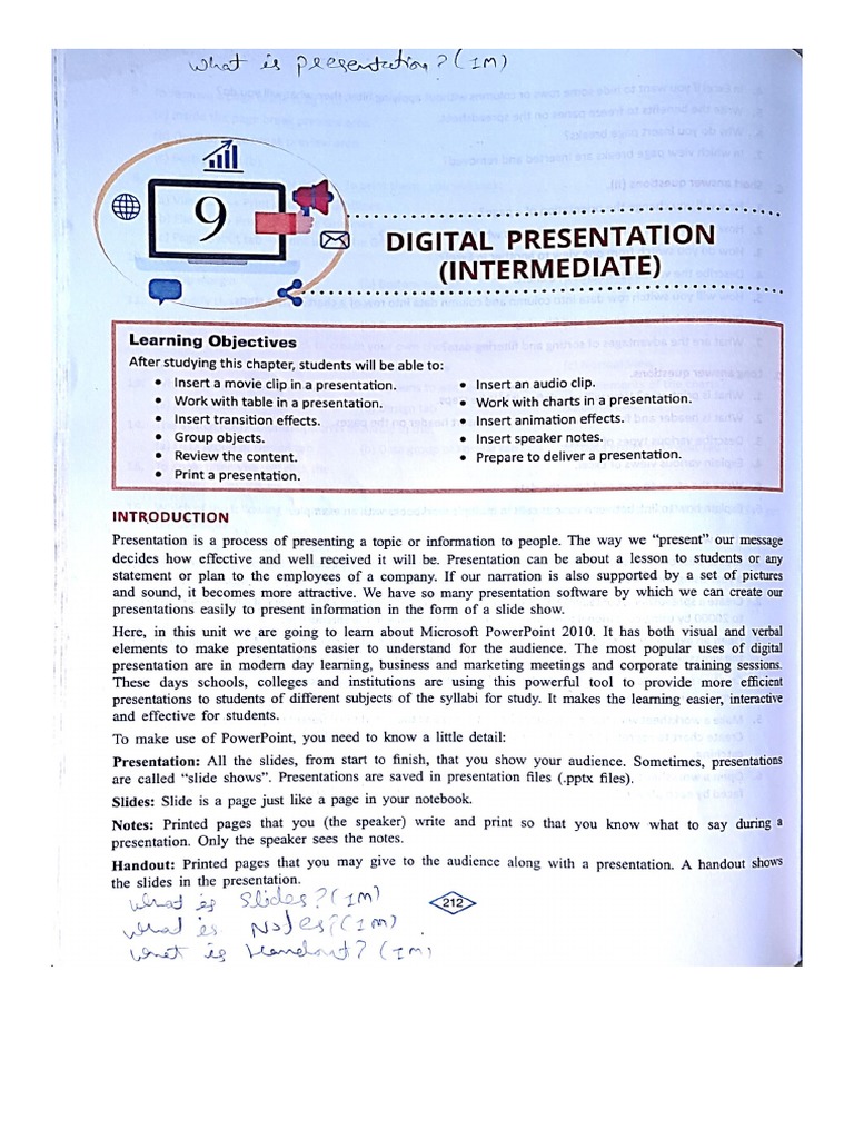 IT STD 10 CH 9 Digital Presentation Intermediate | PDF