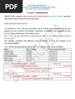 Accounting For Corporations Pro-Forma Entries: Memorandum Entry Method ...