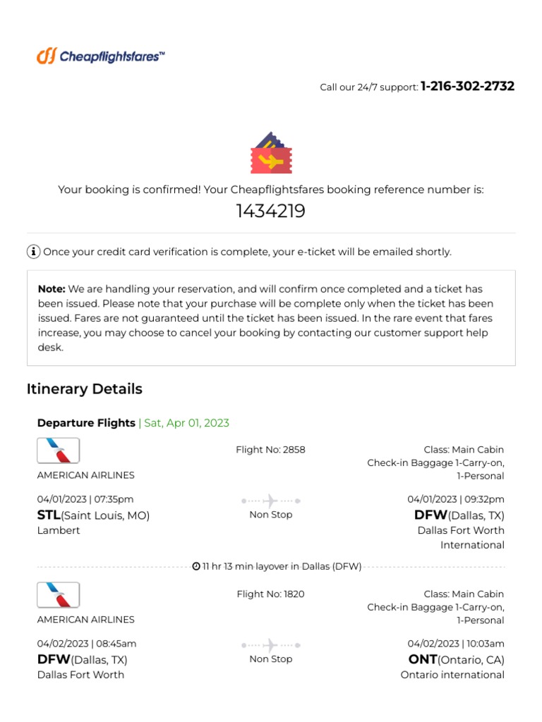 CheapFlightsFares - Your Booking Confirmed | PDF | Credit Card | Economies