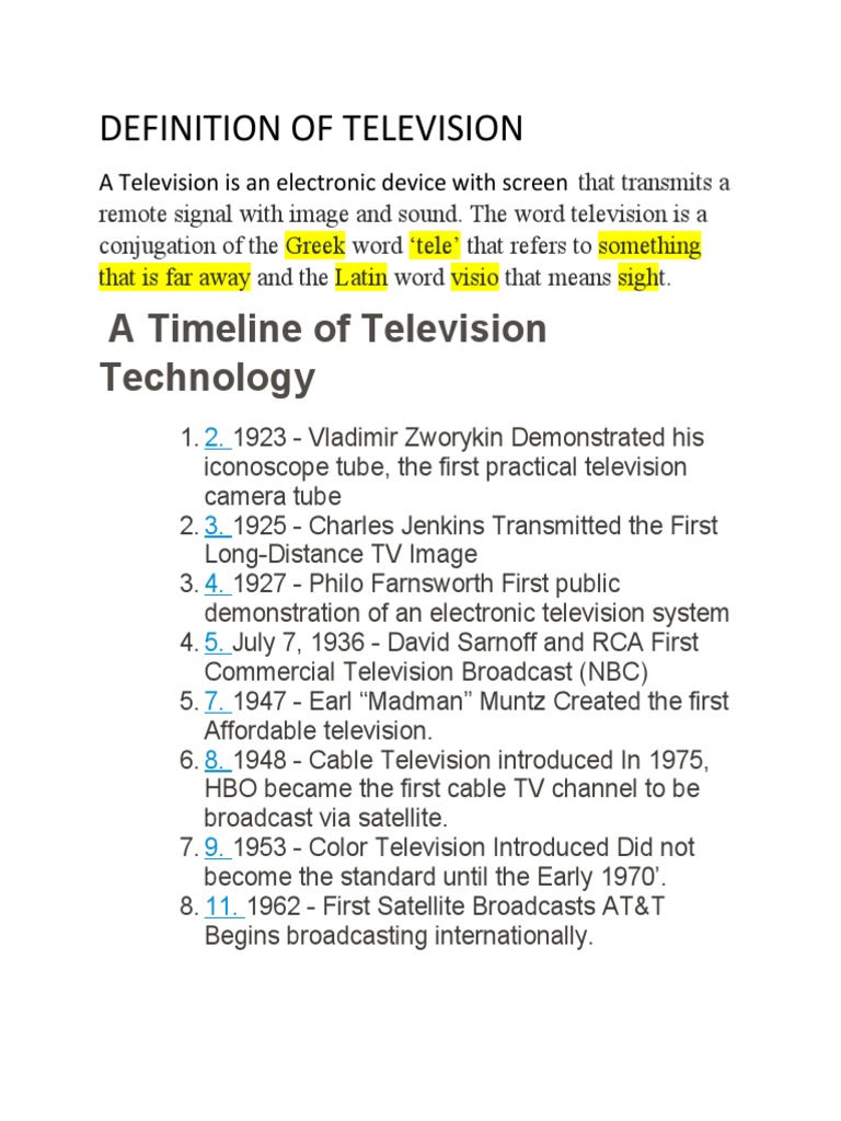 Historical Development of Television in Pakistan | PDF | Television ...