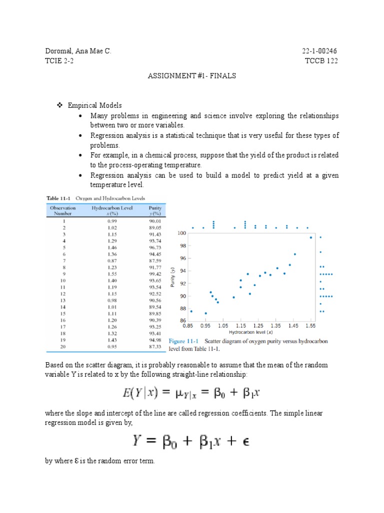 ASS#1-FINALS Doromal | PDF | Errors And Residuals | Regression Analysis